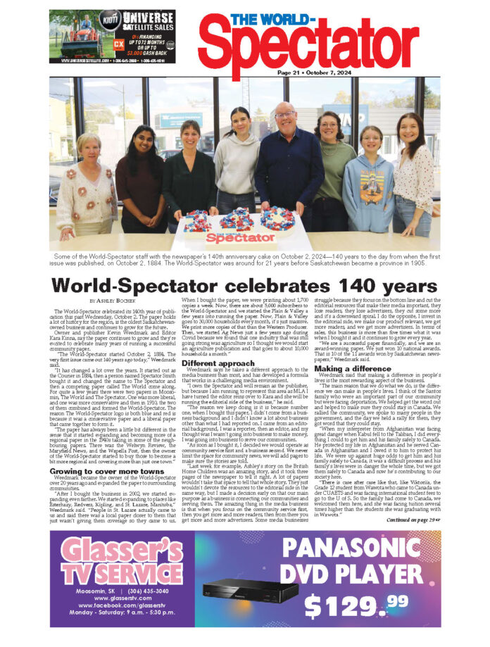 World-Spectator celebrates 140 years - News Media Canada